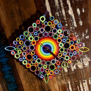 Wall Clock Paper Clock Colorful Clock First Anniversary - Etsy