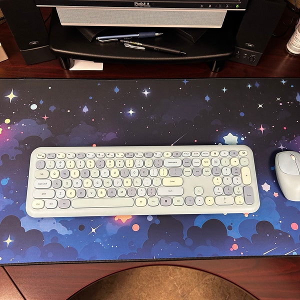 Mushroom Deskmat Anime Cat Mouse Pad Cute Green XL Mousepad Cat Desk ...