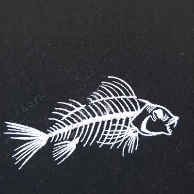 Fish Skeleton / Fisherman Two Sizes Embroidery Design - Etsy