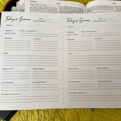 Printable Sermon Notes, Church Notes, Lesson, Christian Planner, Bible ...