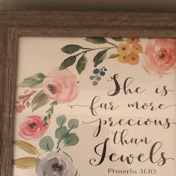 She is Far More Precious Than Jewels Printable, Proverbs 31:10 Print ...