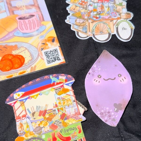 Filipino Street Food Cart, Philippines Street Food Cart Sticker - Matte ...