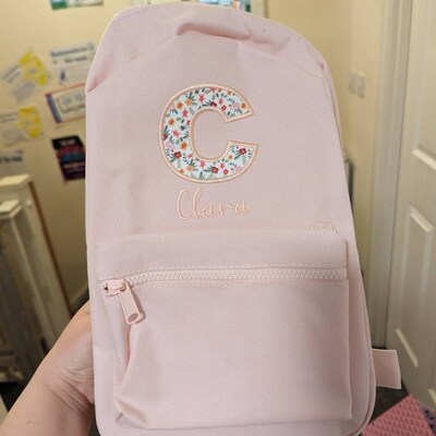 Personalised Toddler Backpack, Embroidered Initial and Name, Small Mini ...