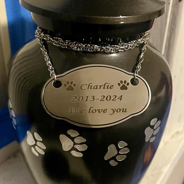 Personalized Urn Name Plate, Photo Urn Engraved Plaque, Custom Memorial ...