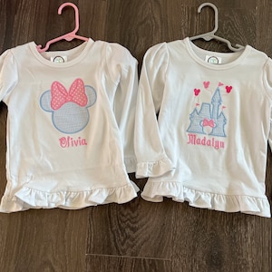 Disney Matching Sibling Shirts Girls Shirt W/bow Family - Etsy