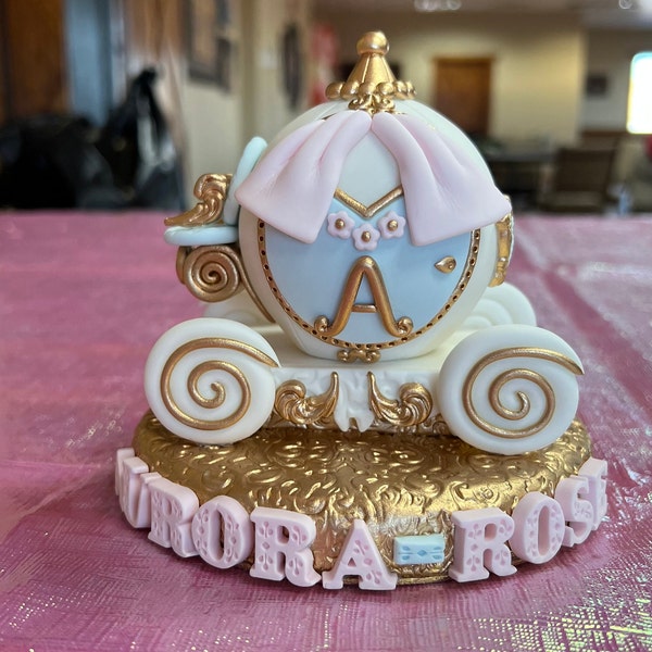 Cinderella Carriage Fondant Cake Topper. Princess Edible Topper ...