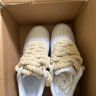 Matte Black Rope Lace AF1 Custom - Etsy