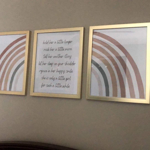 Baby Poem Wall Art, Hold Her a Little Longer Poem, Baby Girl Nursery ...