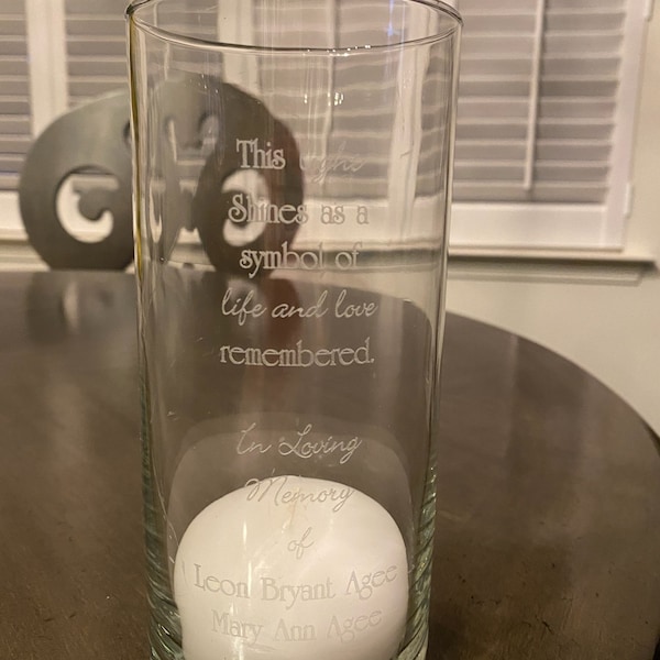 Personalized in Loving Memory Memorial Vase - Floating Wedding Memorial ...