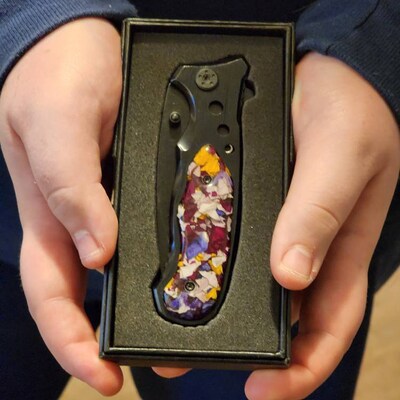 Funeral Flower Knife, Memorial Knife, Knife Made With Flower Petals ...