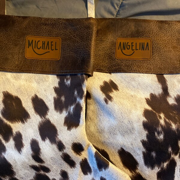 Cow Print Christmas Stockings, Cowhide Print, Burnt Orange, Tri Color ...