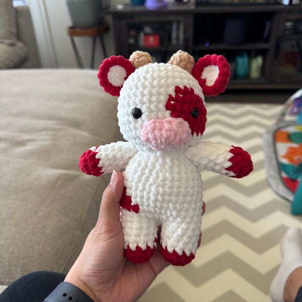 Milk Cow Plush Crochet Pattern | Milk Cow Pattern | Baby Cow Amigurumi ...
