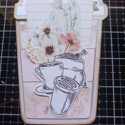 Junk Journal, Hidden Note, Coffee Cups, Cards, Tags, Gift Card Holder ...