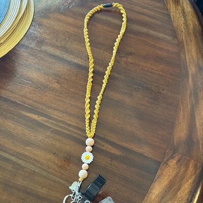 Beaded Retractable Badge Reel, Teacher ID Holder, Beaded Badge ...