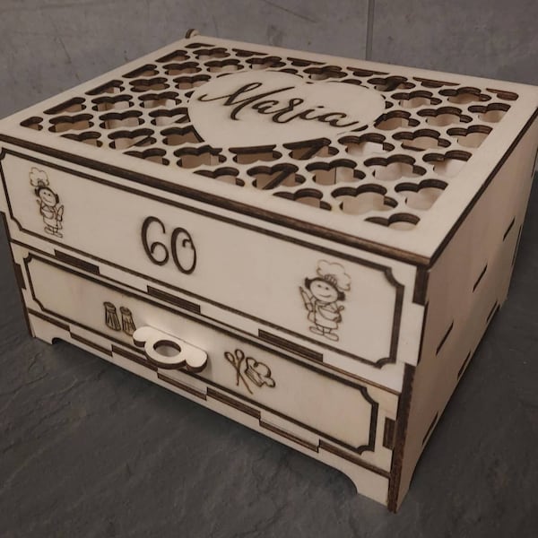 Laser Cut Chest of Drawers Jewelry Box, Wooden Gift Box, Laser Cut ...