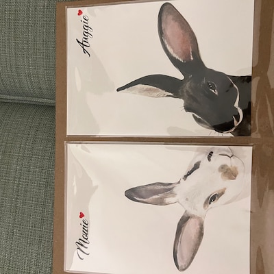 Custom Rabbit Portrait Custom Rabbit Rabbit Personalized Rabbit ...