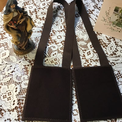 MANTLE OF MARY® Third Order Ceremonial Brown Scapulars Carmelite Crest ...