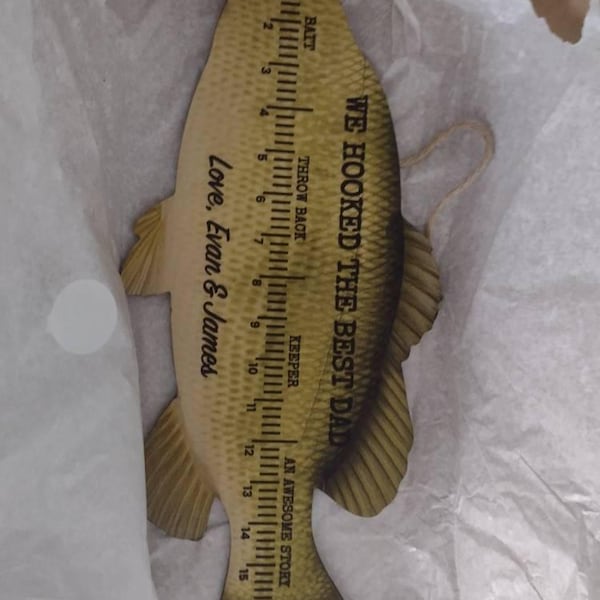 Personalized Fish Ruler for Fathers Day Gift From Kids, Fishing Gift ...