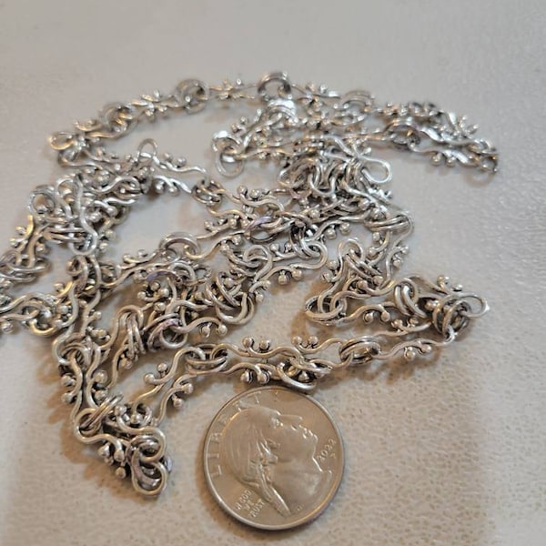 Antique Silver Chain, Silver Infinity Chain, Antique Silver Plated Base ...