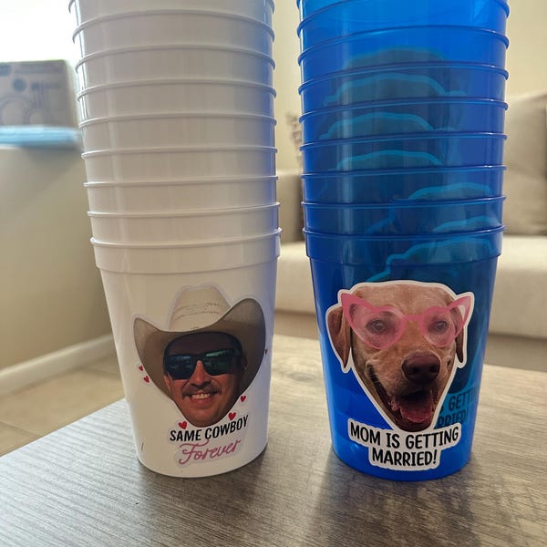 Custom Face Bachelorette Party Cups: Set of 10 Personalized Bridal ...