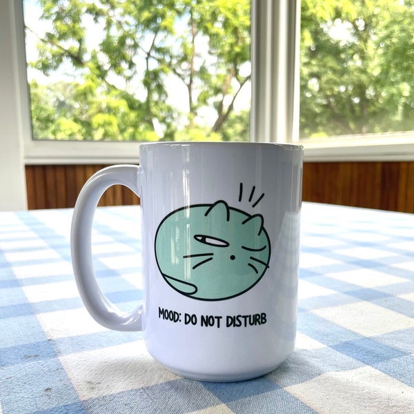 Do Not Disturb Mood Cat Sticker, Introvert Gift, Cat Lover, Vinyl ...
