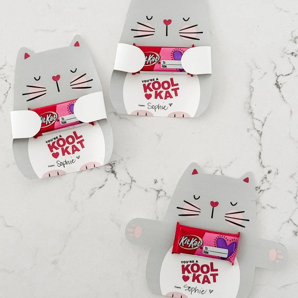 Kool Kat Kit-kat Valentine, School Valentine, Cute Valentine, Printable ...
