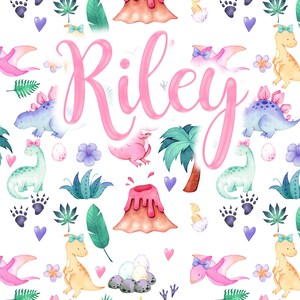 Watercolor Girly Dinosaurs Clipart Cute Baby Dino Clip Art T - Etsy