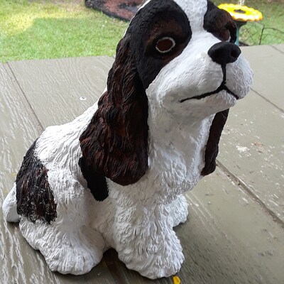 Puppy Concrete Cocker Spaniel Cast Stone Garden Statue Cement Dog ...