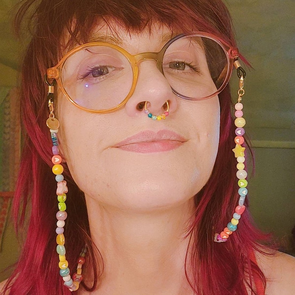 Gold Rainbow Clicker 1.2mm (16ga) Suitable for Septum, Daith, Rook, Conch, Helix, Cartilage 16g ...