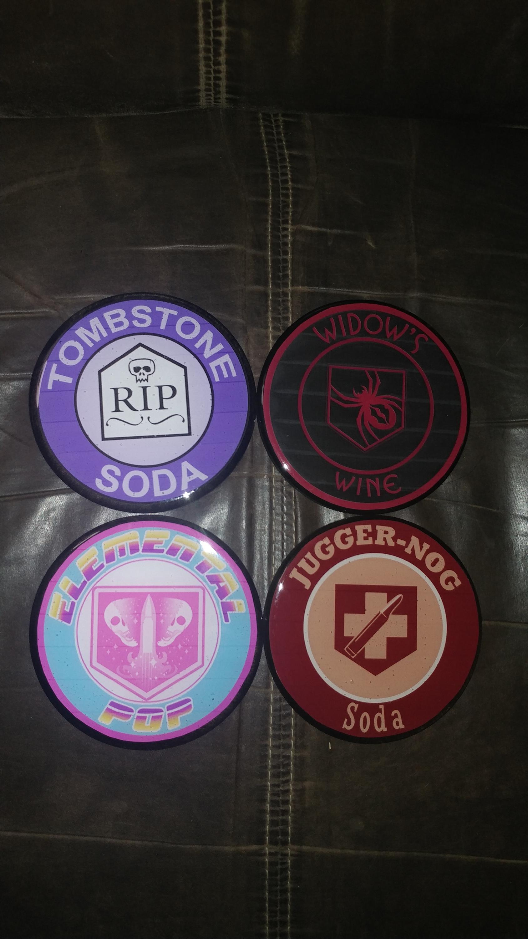 COD Zombies Perks Epoxy Resin Wood Coasters for Game Room, Mancave, and ...