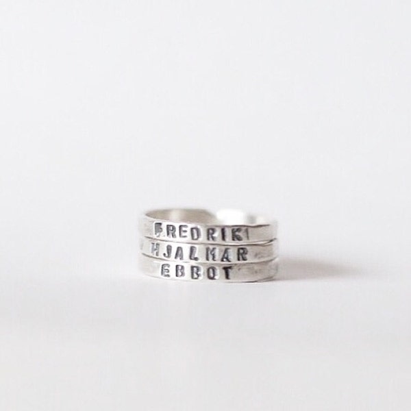 Personalized Stacking Rings/customized Rings/kids Name Rings/new Mom ...