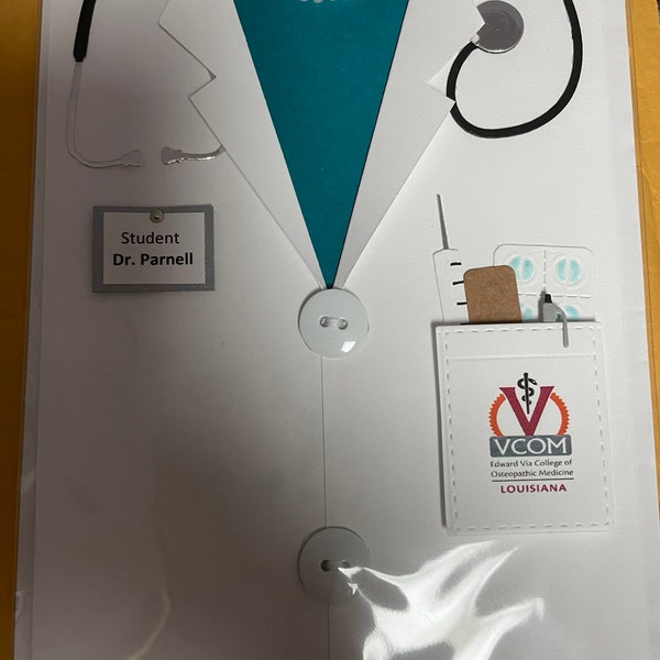 Handmade Doctor Card, Medical Card, Handmade Medical School Graduation ...