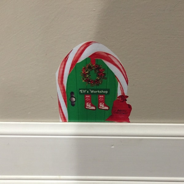 Elf Door Decal, Elf's Workshop Wall Sticker, Christmas Fairy Door ...