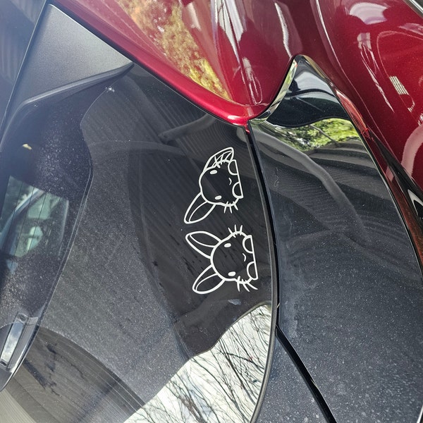 Rabbit Sticker; Peeking Bunny Car Decal, Rabbit Laptop Decal, Bunny ...