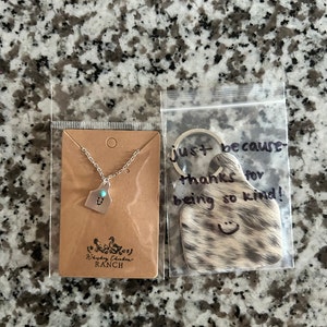 Tiny Turquoise Cattle Tag Initial Necklace Handstamped Western Necklace ...