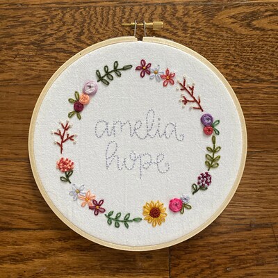 Cute Floral Wreath Hand Embroidery Pattern-pdf Download - Etsy