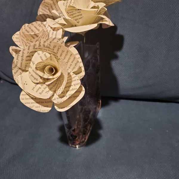 Book Roses, Book Page Flowers, Literary Gift, Bibliophile, Bookworm ...