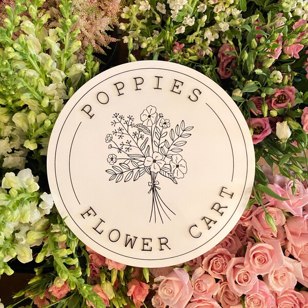 Round Business LOGO Sign • Business Shop Sign • Round Business Sign ...