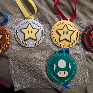 Set of 3 Super Mario Kart Tournament Placement Medals - Etsy