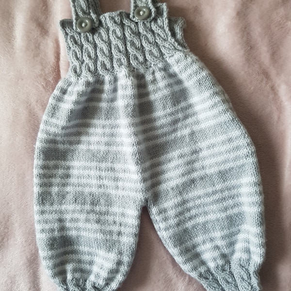 KNITTING Pattern-baby Overalls With Detailed Cabled Bodice and Matching ...