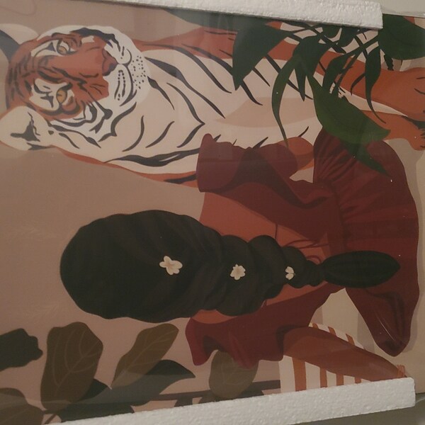 Indian Baddie Art, Indian Art, Indian Woman With Tiger Art, Tiger Print ...