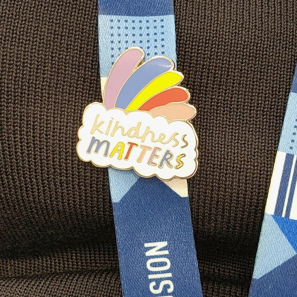 Kindness Matters Enamel Pin // Be Kind Pin // Rainbow Lapel Pin Badge ...