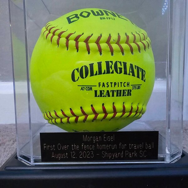 Clear SOFTBALL Display, With Name Plate | HOME RUN or Game Ball Display ...