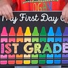 Editable Pink First Day of School Chalkboard Sign, Reusable First Day ...