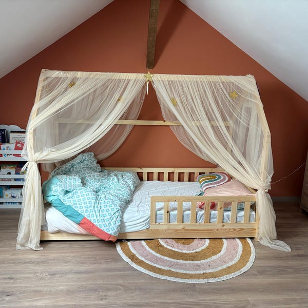 Honey Foam Montessori Bed Canopy, Kids Bed Canopy, Montessori Bed ...