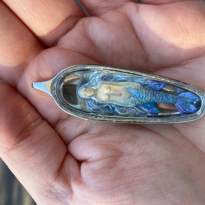 Miniature Mermaid Blue Time Capsule in a Bottle silver 60mm - Etsy