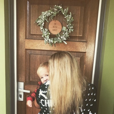 Mistletoe Personalised Christmas Wreath - Etsy UK