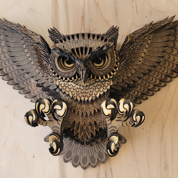 Multilayer Owl Mandala 12 Layers for Laser and Cutter Machines, Home ...