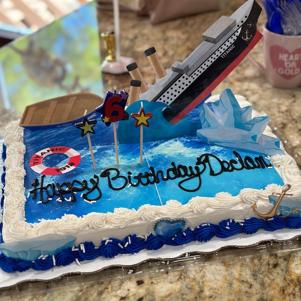 TITANIC Party Cake Topper W Lifeboats and Accessories! TITANIC Party ...