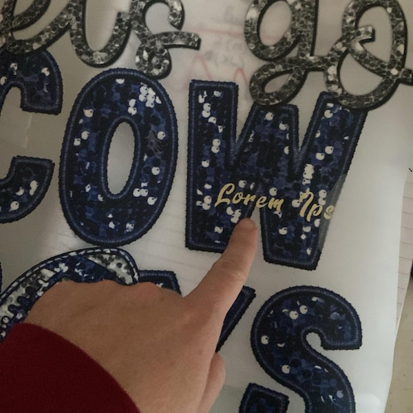 Faux Glitter Let's Go Cowboys DTF, Iron on Transfer Football, Football ...